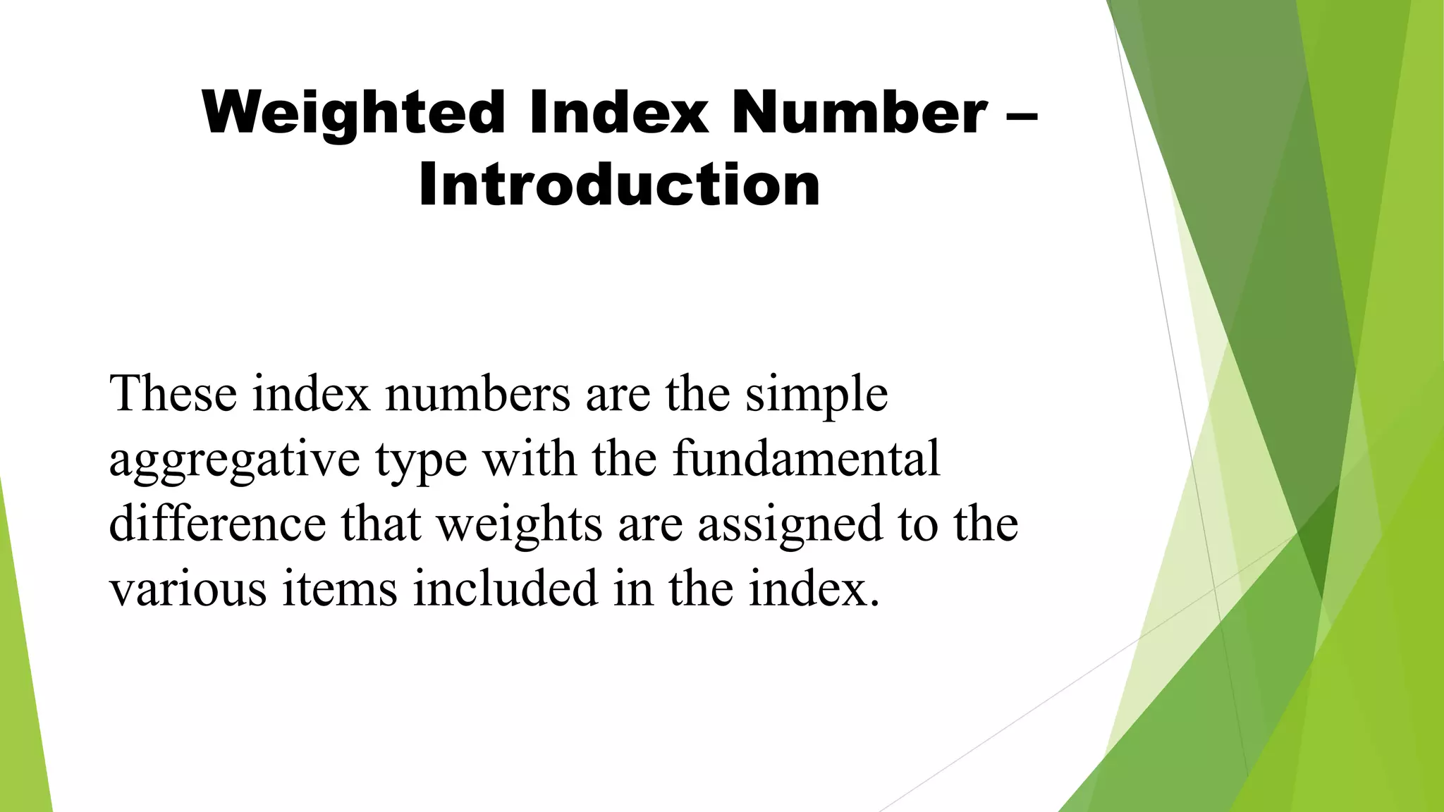 Weighted index number - business statistics | PPTX