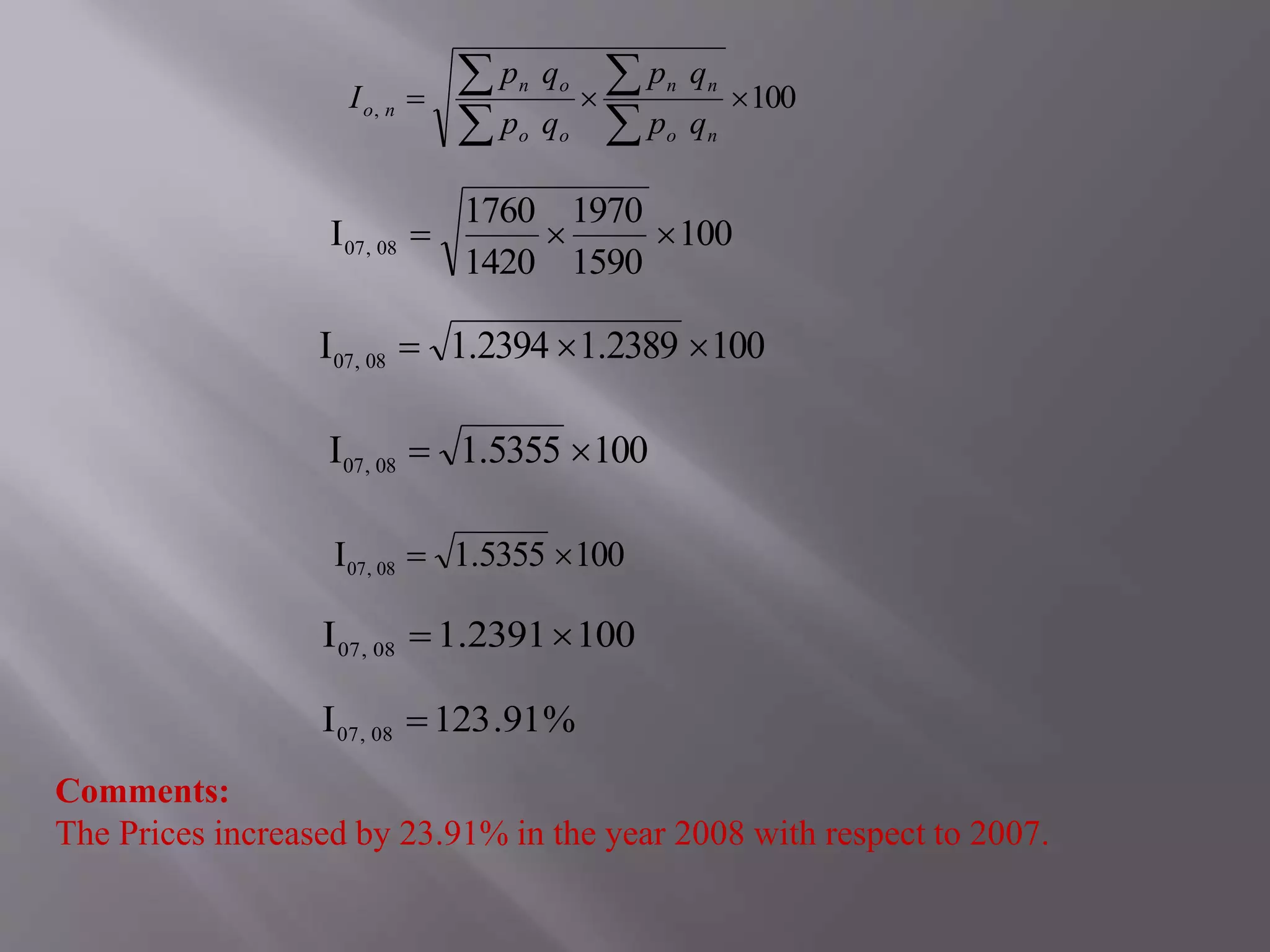 Weighted index numbers | PPTX