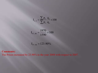 Weighted index numbers | PPTX