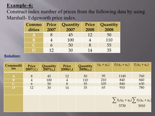 Weighted index numbers | PPTX | Stocks and Bonds | Personal Investing