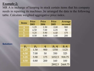Weighted index numbers | PPTX