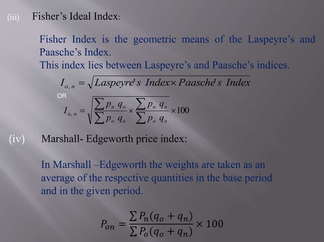 Weighted index numbers | PPTX | Stocks and Bonds | Personal Investing