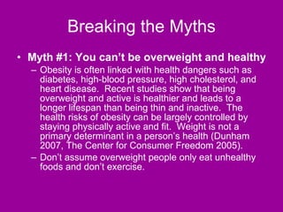 Weightism And The Myths Of Obesity | PPT