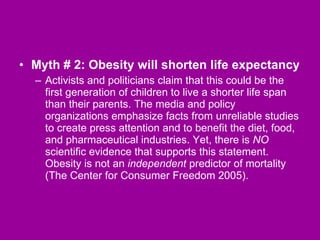 Weightism And The Myths Of Obesity | PPT