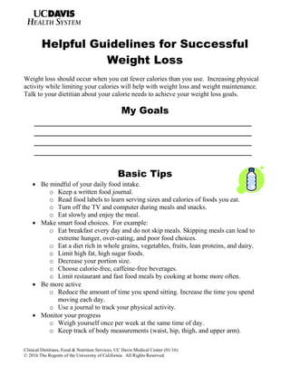 Helpful Guidelines for Successful Weight Loss 2021 | PDF