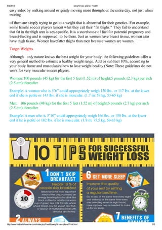 Weight loss plans | PDF | Fitness and Exercise | Healthy Living