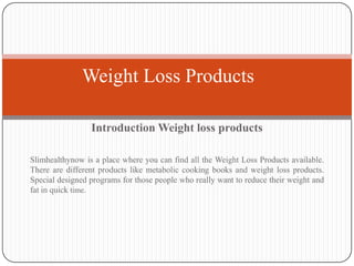 Weight loss products | PPTX