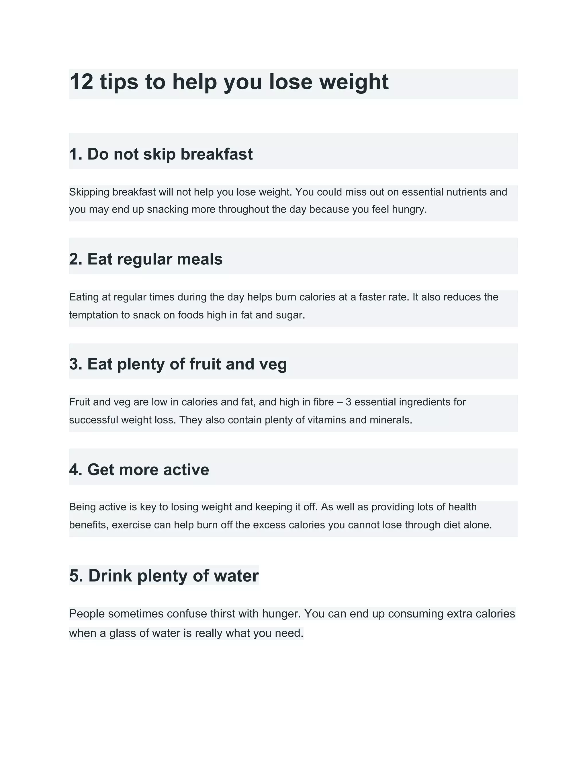 Weight loss tips | PDF