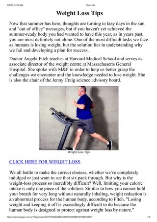 Weight Loss Tips.pdf | Weight Loss | Healthy Living