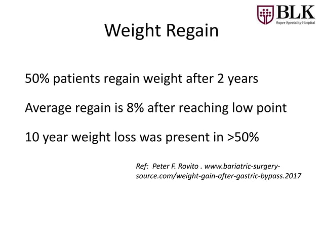 Weight regain after bariatric surgery | PPTX