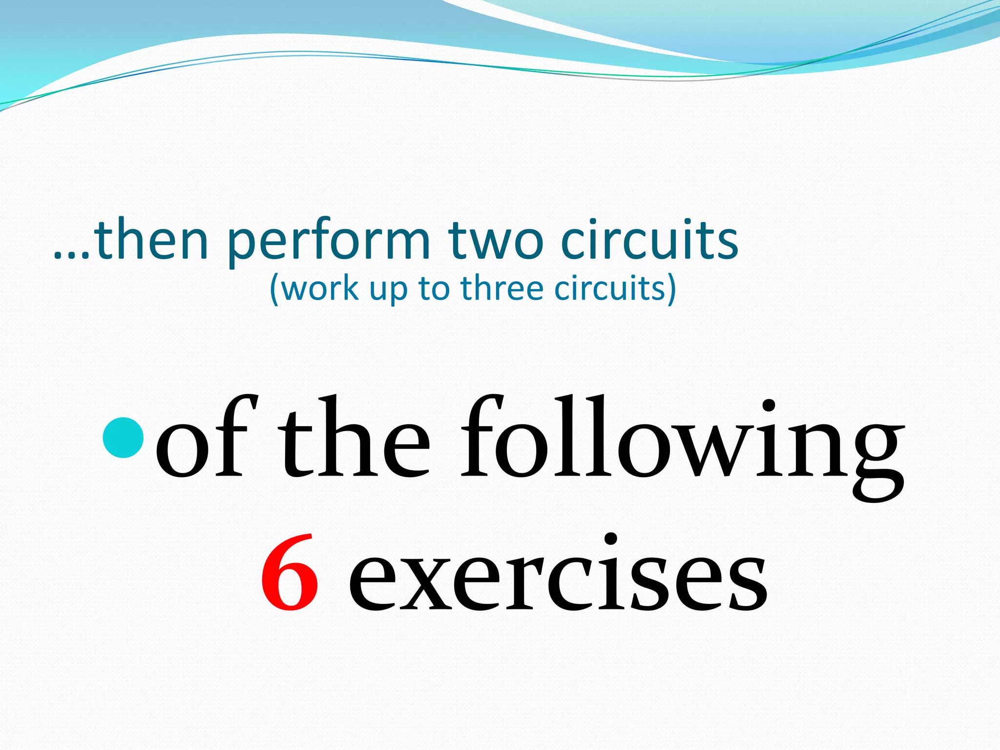 Exercise circuit | PPT