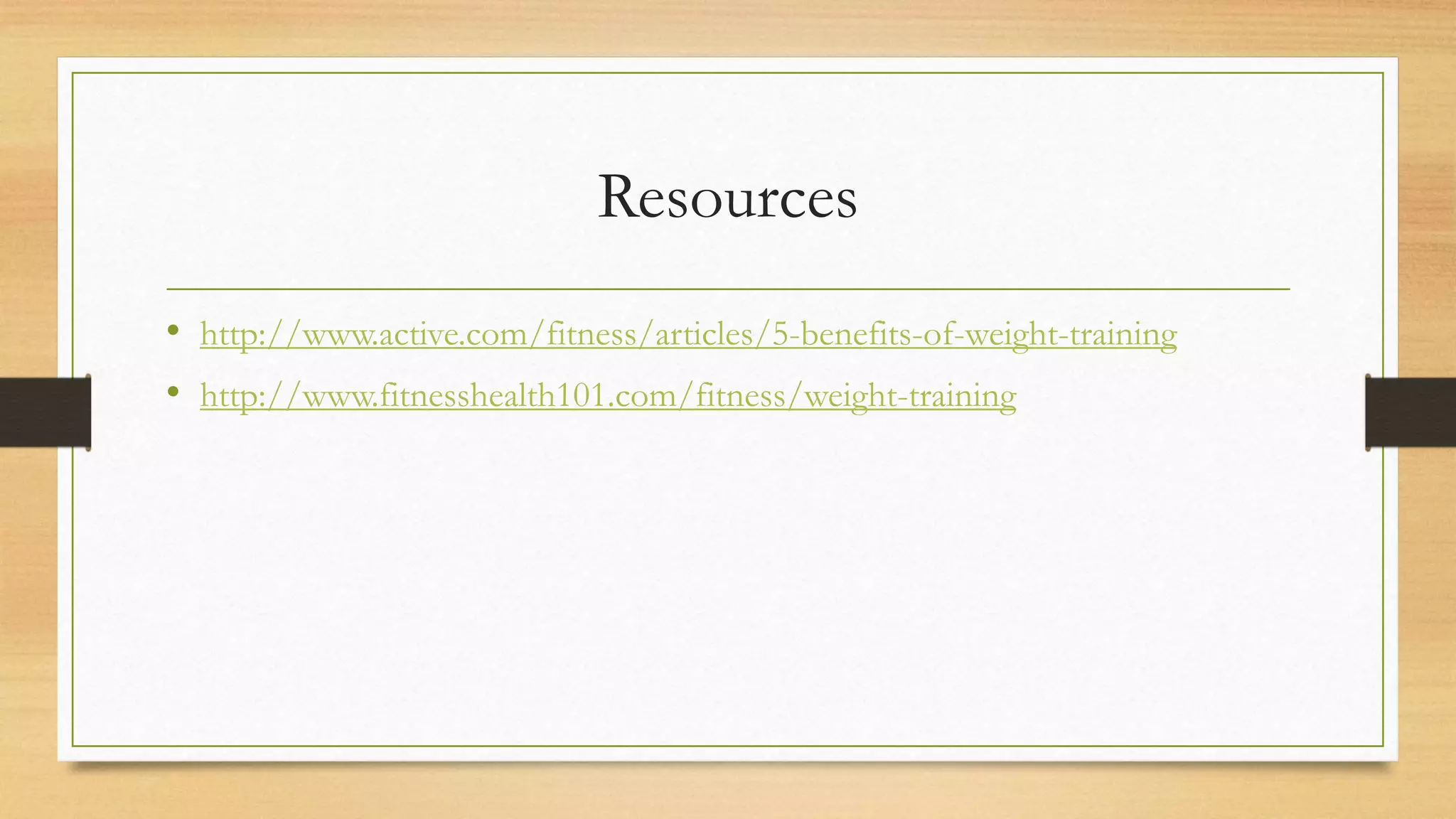 Weight training powerpoint | PPTX