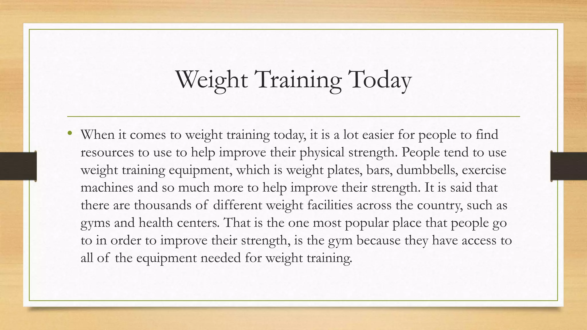 Weight training powerpoint | PPTX