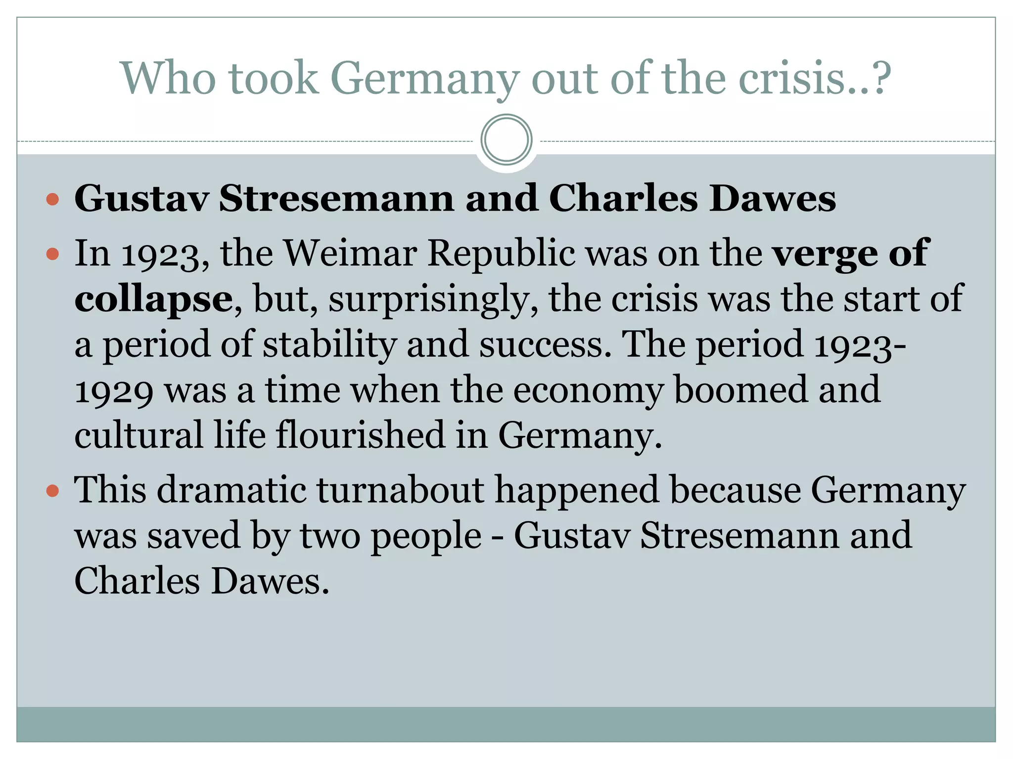 Weimar republic power point franco | PPTX