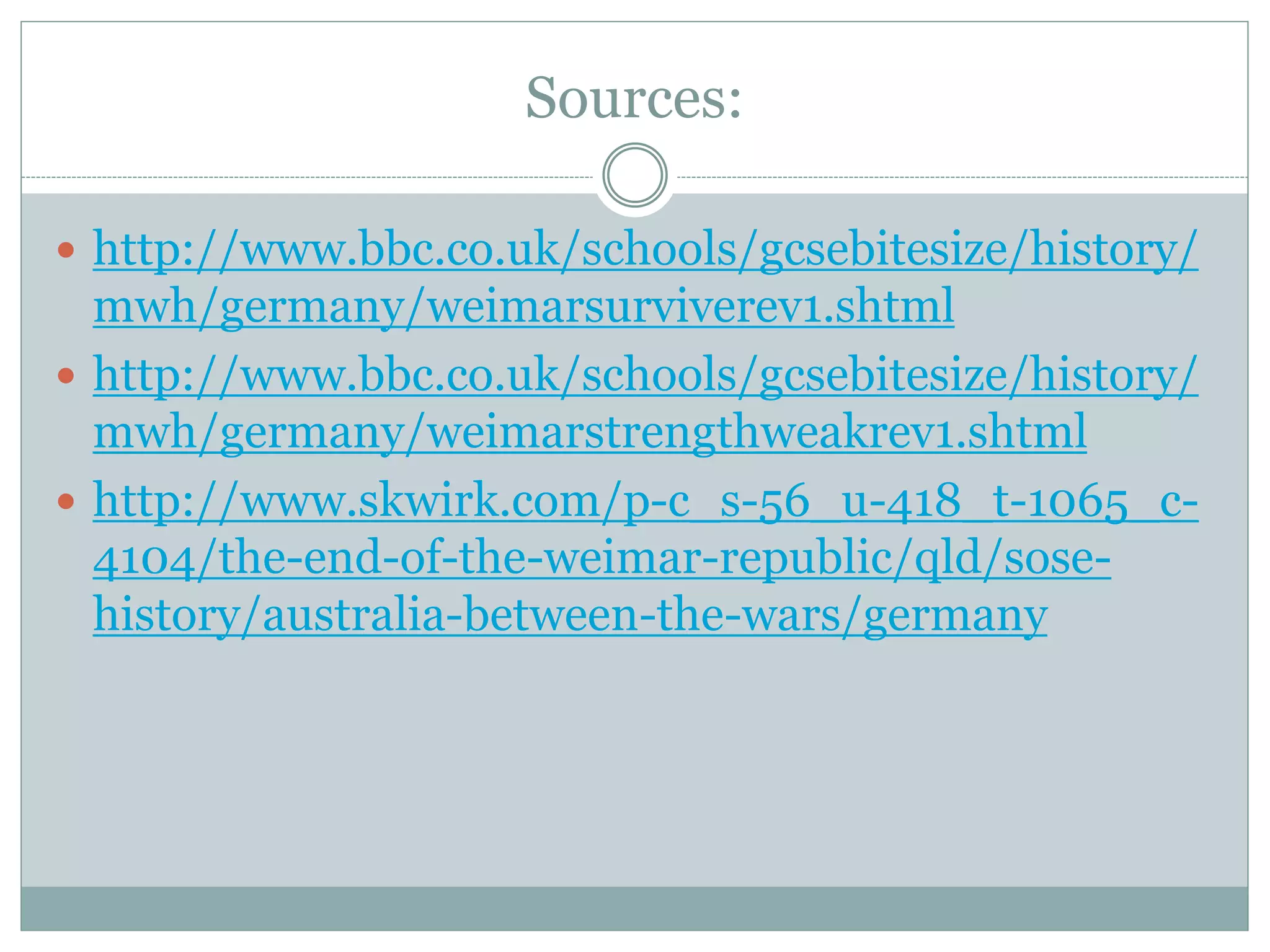 Weimar republic power point franco | PPTX