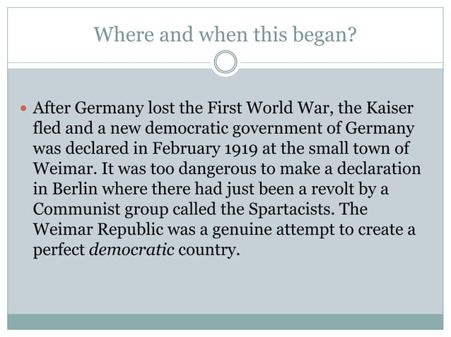 Weimar republic power point franco | PPTX | Death, Injury, or Military ...