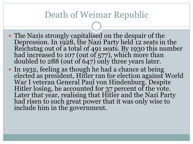 Weimar republic power point franco | PPTX | Death, Injury, or Military ...