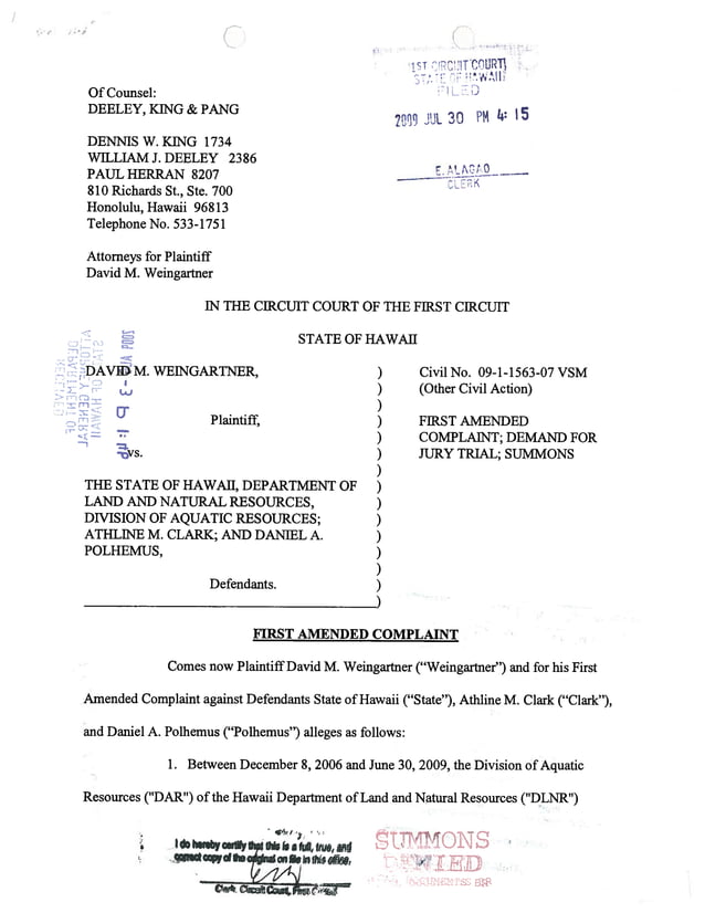 Weingartner first amended complaint | PDF