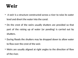 Weir and barrage- Causes of failure of weirs on permeable soils.pptx