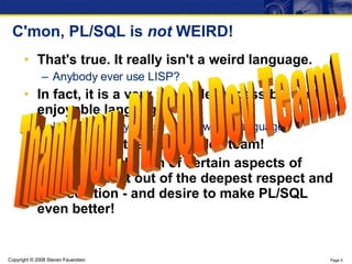 Weird Plsql | PPT