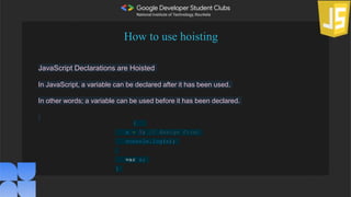 Weird Javascript Weekends first session presentaion | PPT