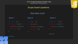 Weird Javascript Weekends first session presentaion | PPT