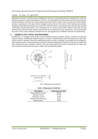 Analysis of Disc Brake by Modifying in Design and Material Composition of Disc | PDF