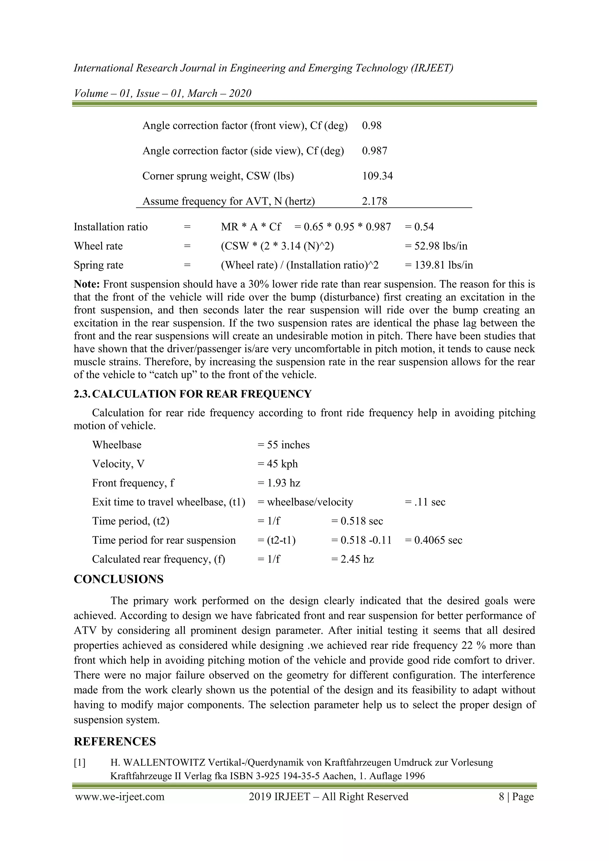 Selection P arameter of AVT suspension system | PDF