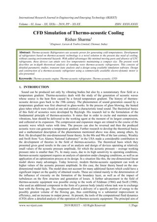 CFD Simulation of Thermo Acoustic Cooling | PDF