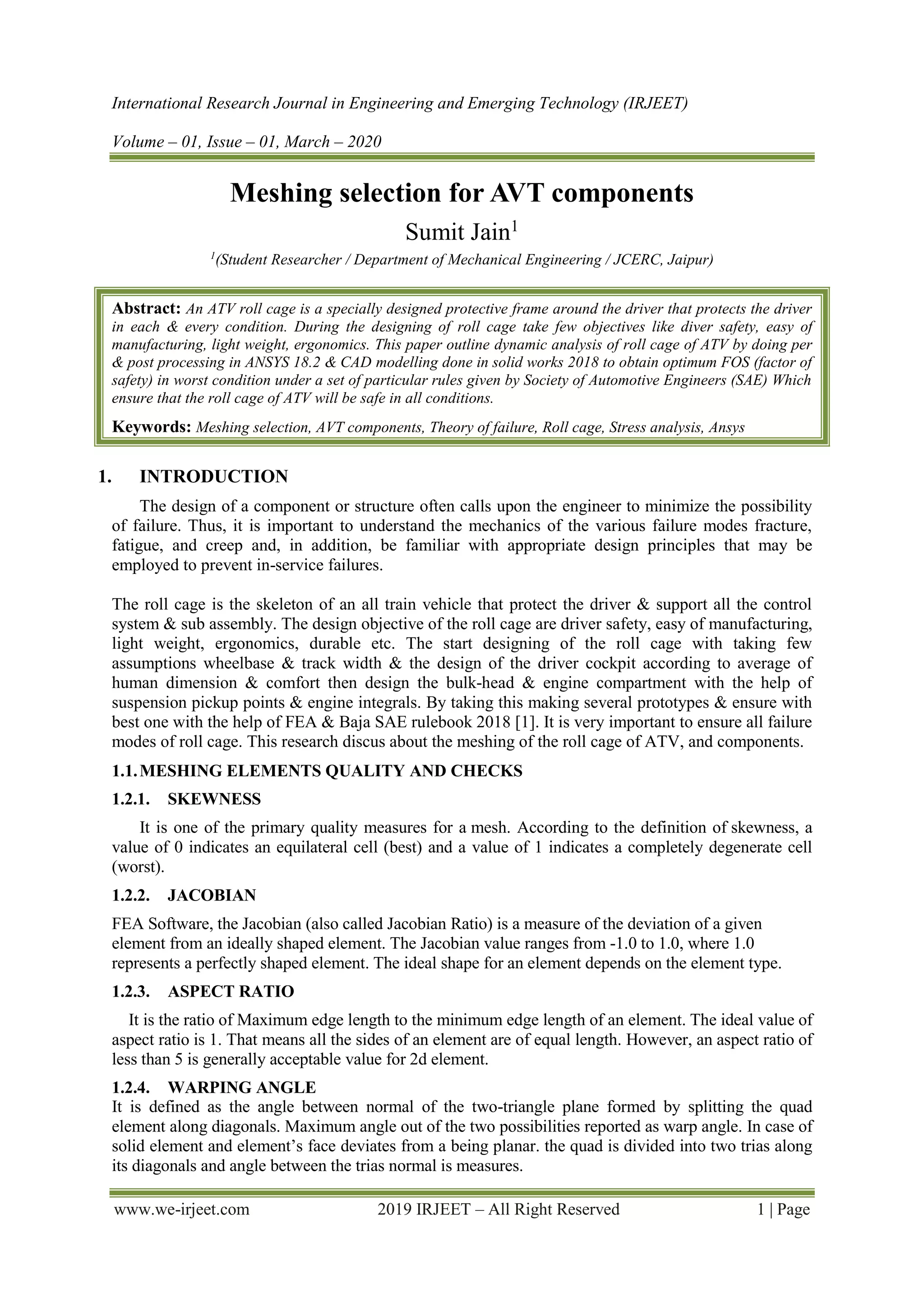 Meshing selection for AVT components | PDF