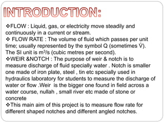 Weir notches | PPTX | Chemistry | Science