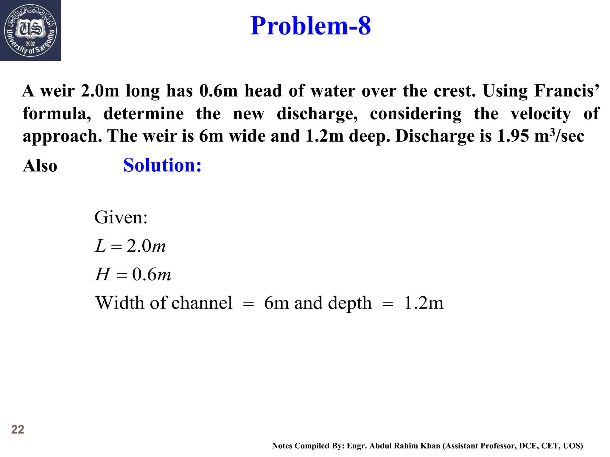 Weirs introduction hydraulic structures for civil engineering | PDF