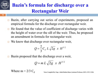 Weirs introduction hydraulic structures for civil engineering | PDF