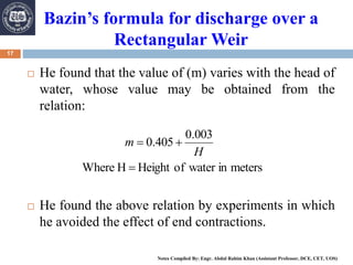 Weirs introduction hydraulic structures for civil engineering | PDF