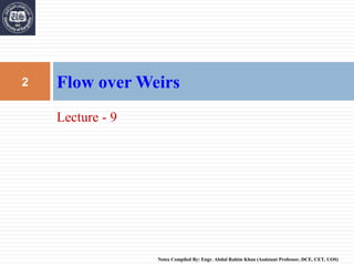 Weirs introduction hydraulic structures for civil engineering | PDF