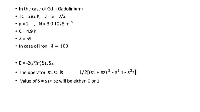 Weiss field model | PPTX | Chemistry | Science