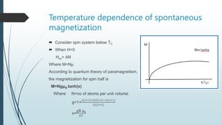 weiss theory of ferromagnetism and curie law modification.pptx