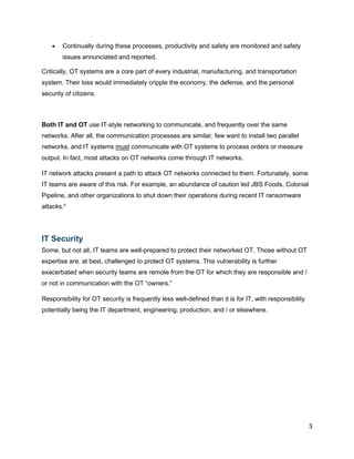 Who is responsible for and how in OT Security | PDF