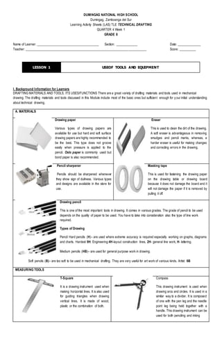 L2: TD-TOOLS & EQUIPMENT | DOCX