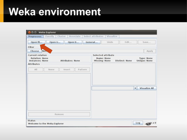 Weka - Data mining tool - Feature Extraction | PPT