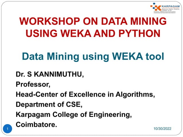 Weka-Presentation.ppt | PPT