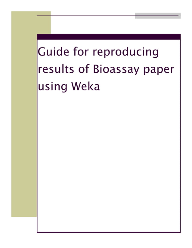 Weka guide | PDF