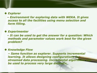 Weka : A machine learning algorithms for data mining | PPT