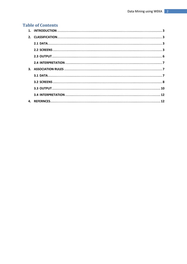 Weka project - Classification & Association Rule Generation | PDF