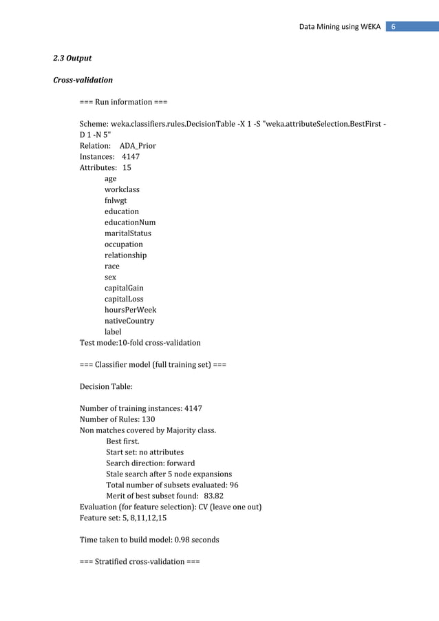 Weka project - Classification & Association Rule Generation | PDF