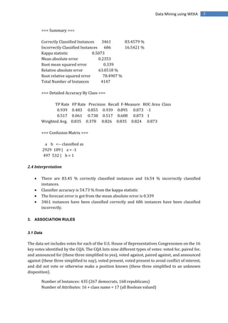 Weka project - Classification & Association Rule Generation | PDF