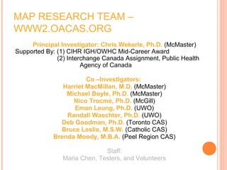 CONSIDERATIONS FROM THE MALTREATMENT AND ADOLESCENT PATHWAYS (MAP ...