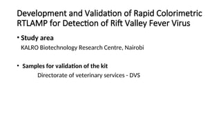 Development and Validation of Rapid Diagnostic Tools for Rift Valley ...