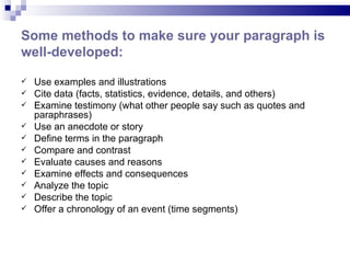 How to Write a Good Pargraph/ Article | PPT