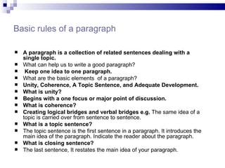 How to Write a Good Pargraph/ Article | PPT